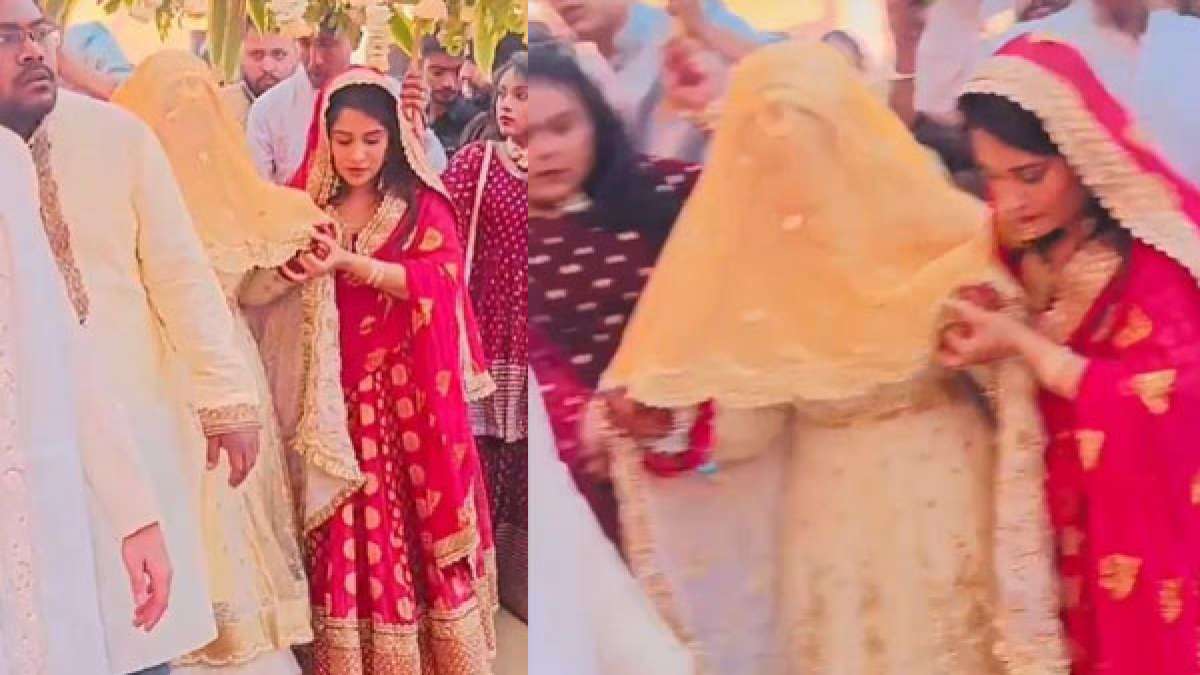 Shoaib Ibrahim’s Sister Saba Ibrahim Stuns In Golden Bridal Dress As ...
