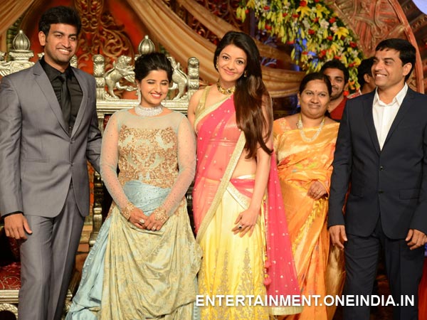 Ram Charan Ravi Teja Kajal At Dil Rajus Daughter Wedding Reception Filmibeat