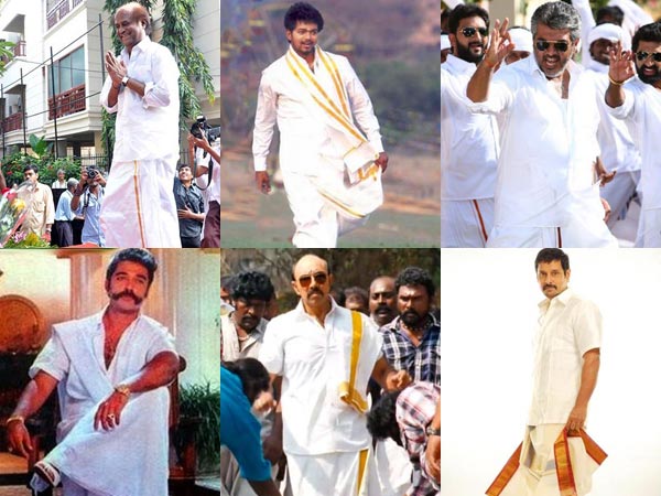Tamil Actors In Traditional Dhotis | Veshti - Filmibeat