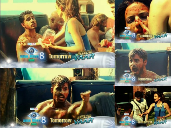 Bigg Boss 8 Latest Task Bigg Boss 8 Karishma Tanna Apply Chilli