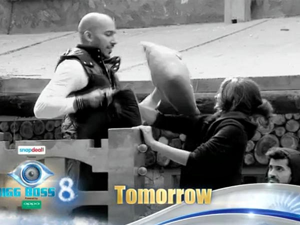 Bigg Boss 8 Dimpy Mahajan Fights Ali Quli Mirza For Captaincy Dimpy