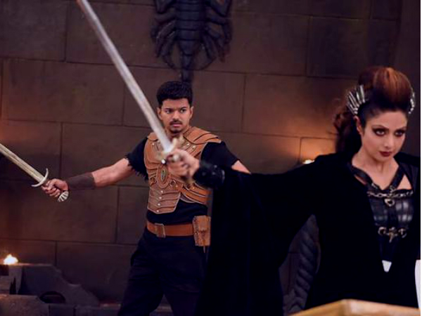 Vijay And Sridevi In Puli | Fight Between Vijay And Sridevi In Puli ...