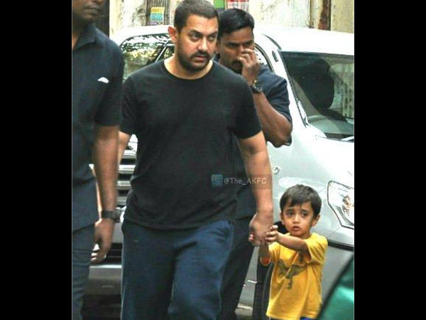 Aamir Khan Latest Pics With Son Azad Rao, Aamir Khan Azad Cute Pictures ...