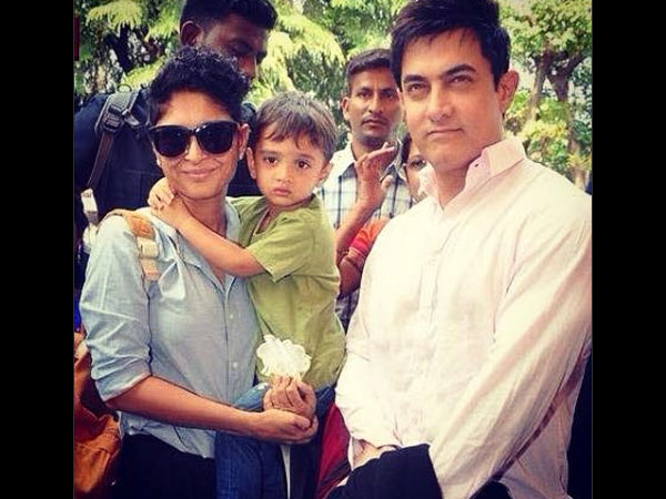 Aamir Khan Latest Pics With Son Azad Rao, Aamir Khan Azad Cute Pictures ...