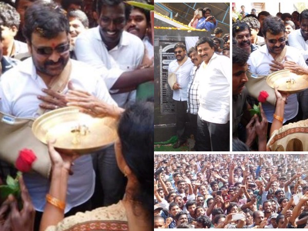 Chiranjeevi Gets A Grand Welcome At Mogalthur & Perupalem Villages ...
