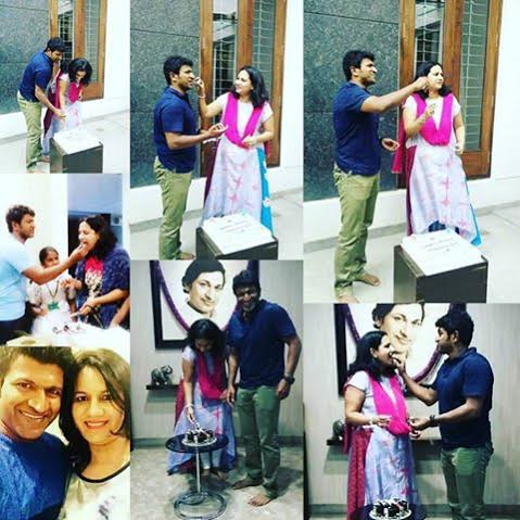 Puneeth Rajkumar Celebrates Wife Ashwini Birthday - Filmibeat