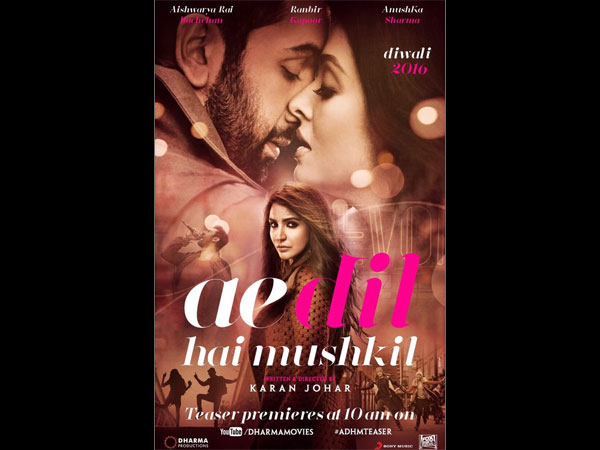 Ae Dil Hai Mushkil First Look, Ae Dil Hai Mushkil First Poster, Ranbir ...