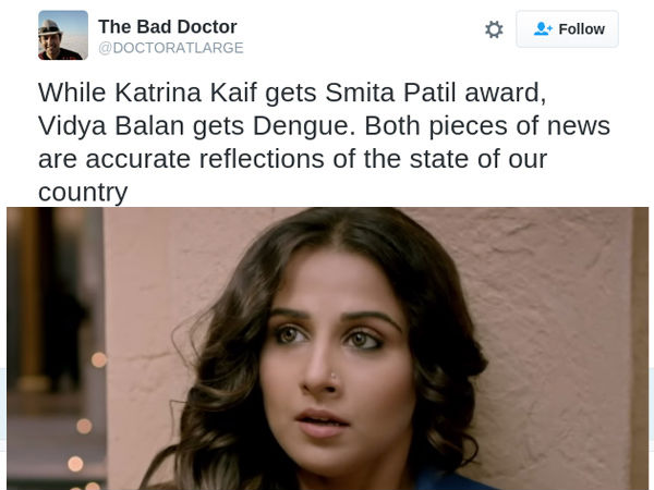 Vidya Balan Trolled For Dengue, Vidya Balan Dengue Trolls, Vidya Balan ...