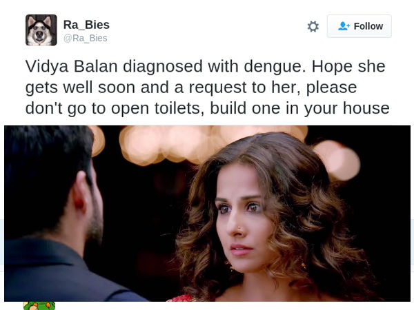 Vidya Balan Trolled For Dengue, Vidya Balan Dengue Trolls, Vidya Balan ...