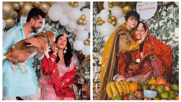 Kishwer Merchant Looks Resplendent At Her Baby Shower With Hubby ...