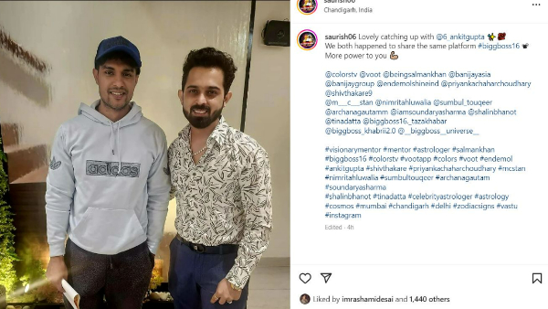 Bigg Boss 16: Astrologer Saurish Sharma Meets Ankit Gupta Predicted ...