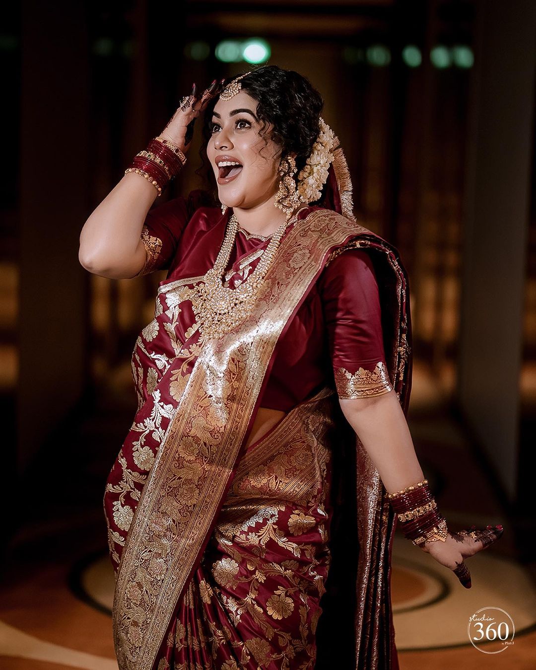 Poorna Shines Like An Angel With Gold Ornaments At Her Grand Baby ...