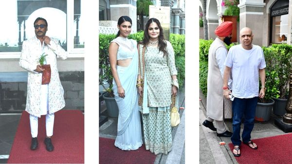 Ananya Panday Shimmers In Pastel Blue Saree At Cousin Alanna's Wedding ...