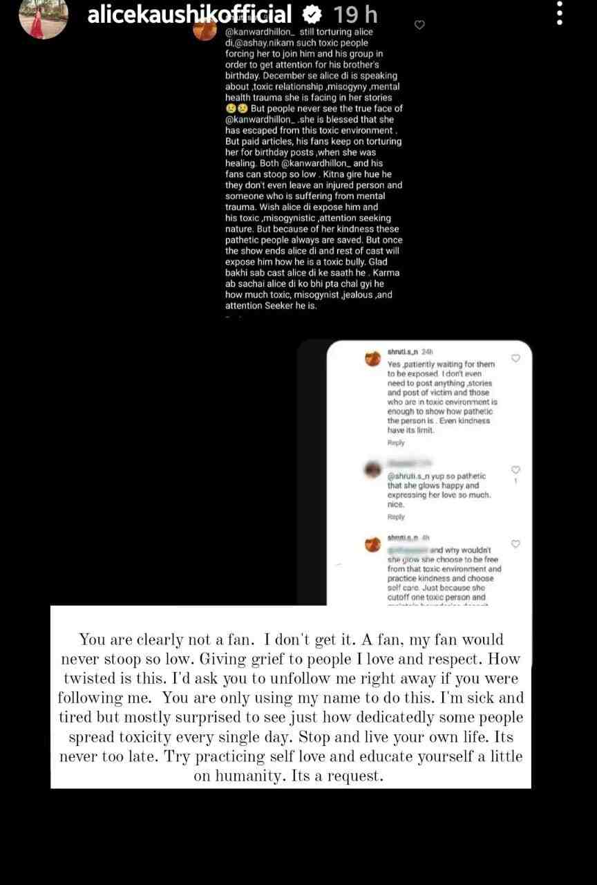 Pandya Store Alice Kaushik Raavi Blasts Fan Accusing Boyfriend Kanwar ...