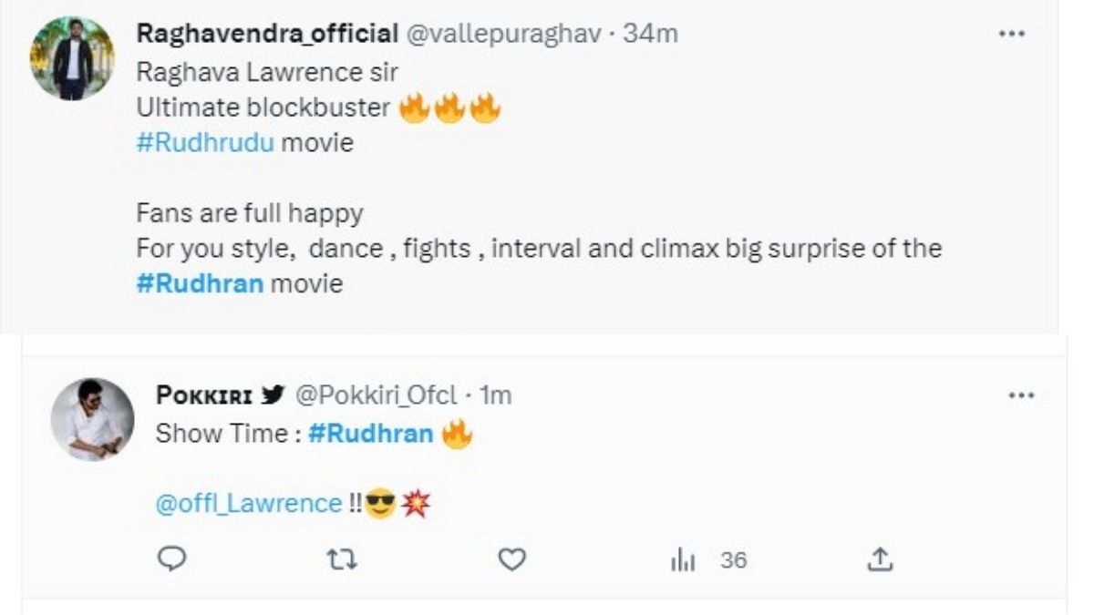 Rudhran Review | Rudhran Twitter Review: Raghava Lawrence's Re-Entry Film Attracts Family ...