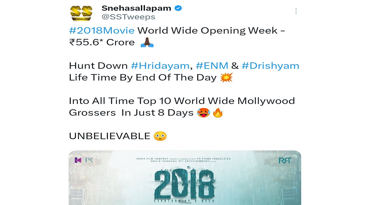 2018 Movie Box Office Collection World Wide Week 1 Close To Break The ...