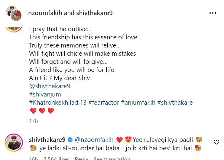 Khatron Ke Khiladi 13 Shivanjum Is Fluttering All Over As Anjum Fakih Pens Beautiful Note For