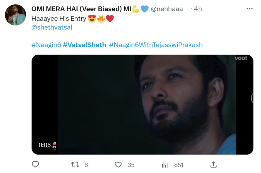 Naagin 6: Vatsal Sheth Enters As Raghav New Hero Opposite Tejasswi Prakash Pragati Fans React ...