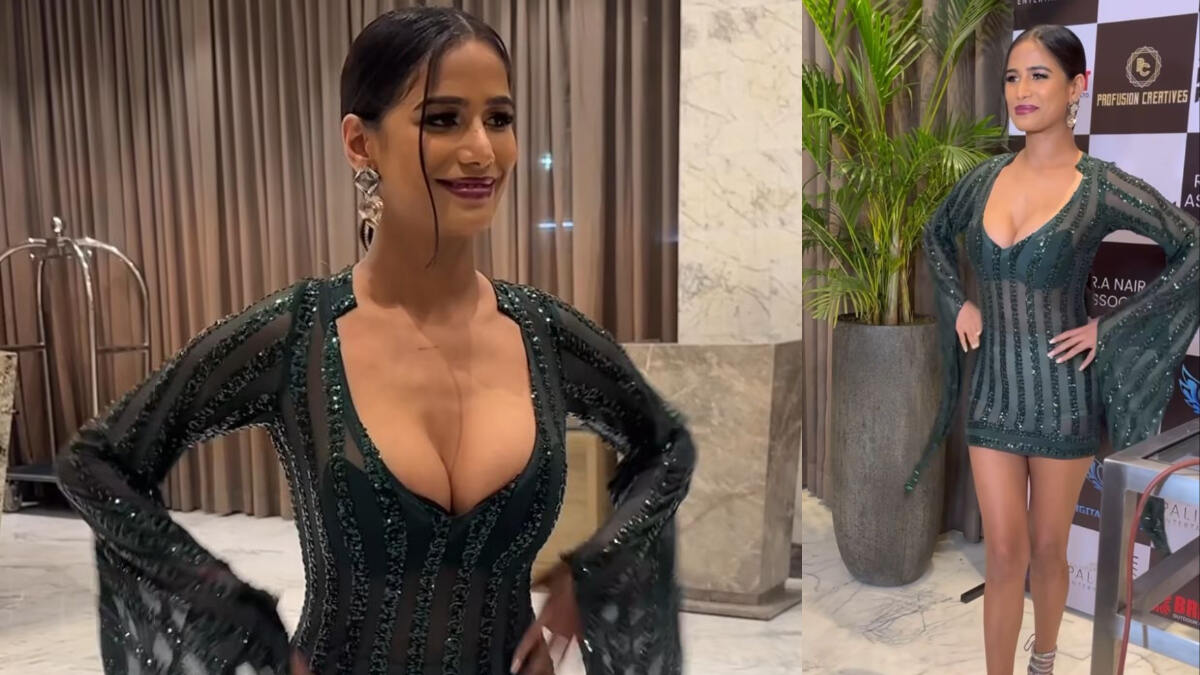 Poonam Pandey Leaves Little To Imagination In A Bold See-Through Cleavage-Baring Short Dress ...