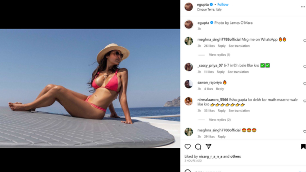 Esha Gupta Oozes Hotness In Daring Tiny Pink Bikini Flaunts Sexy Beach