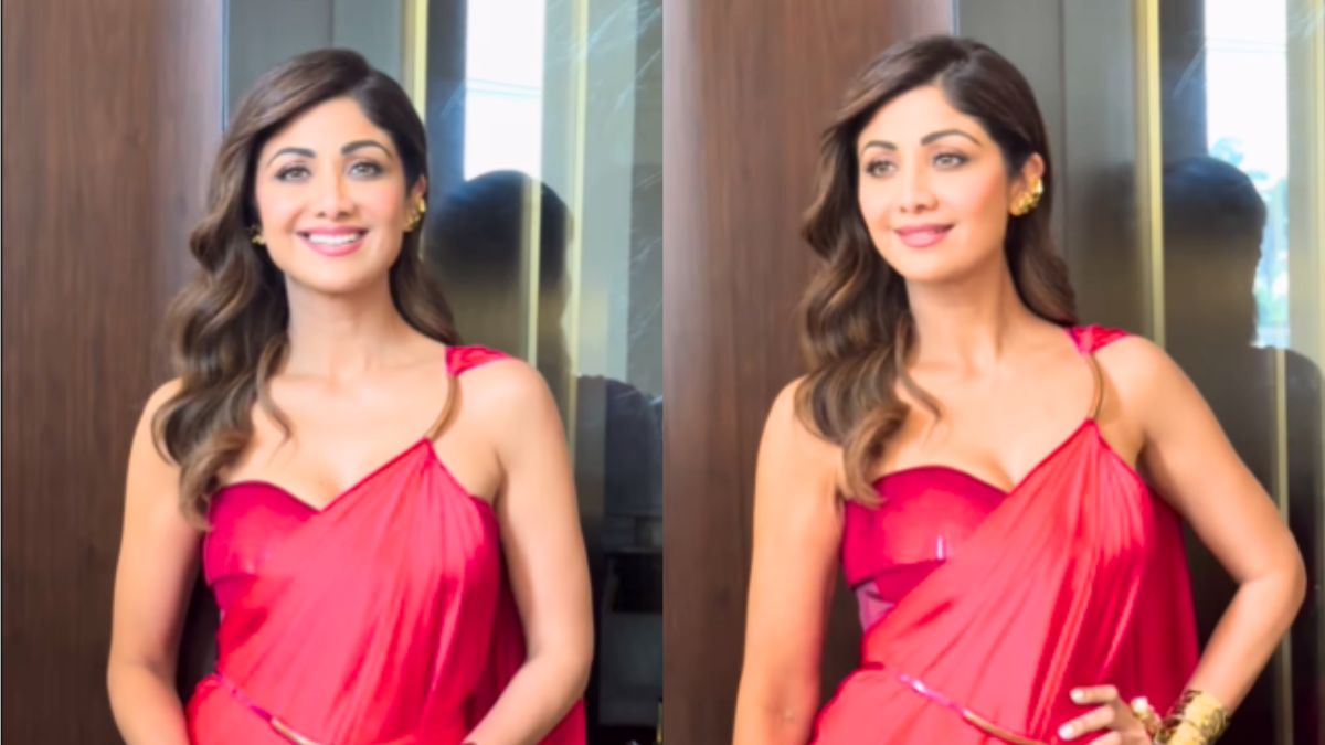 Shilpa Shetty Radiates Elegance In Amit Aggarwal's Pink Fusion Saree, A ...