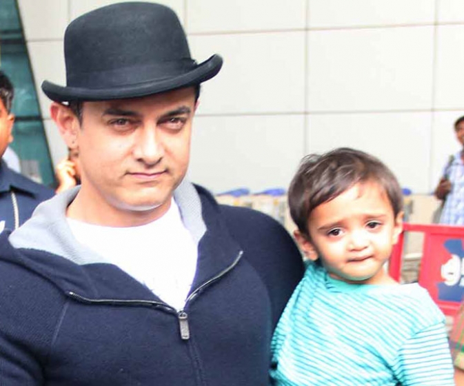 Aamir Khan takes his son Azad Rao for a stroll Photos - FilmiBeat