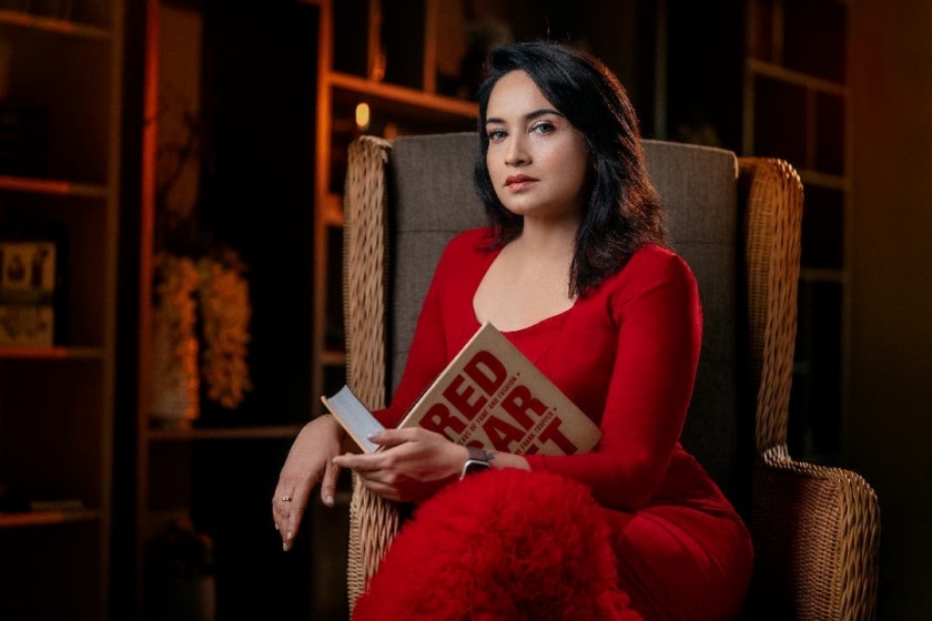 Malayalam Actress Lena Kumar Looking Gorgeous In Red Hot | റെഡ് ഹോട്ട് ...