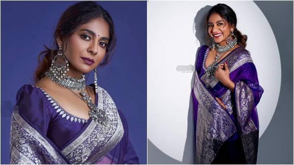 Actress Poornima Indrajith Looking Gorgeous In Saree | 'വിന്റേജ് ലുക്ക് ...