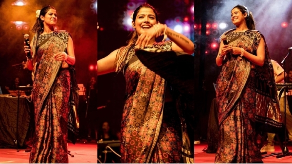 Singer Amrutha Suresh Stunning Look in Saree in Concert at Trivandrum ...