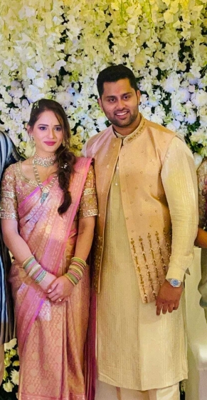 Abhishek Ambareesh And Aviva Bidappa Engagement Photos