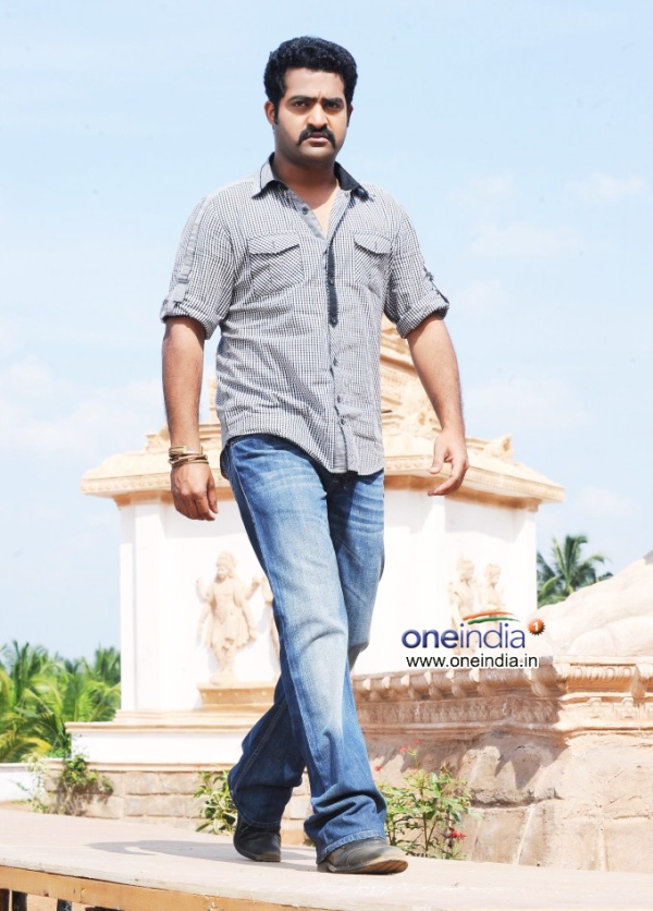 Ntr In Dammu In White Shirt