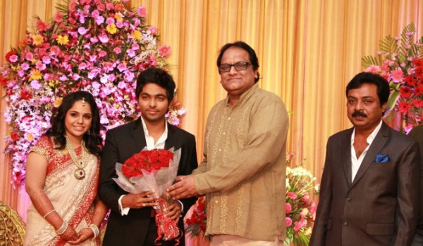 GV Prakash and Saindhavi Wedding Reception Pictures Photos - FilmiBeat