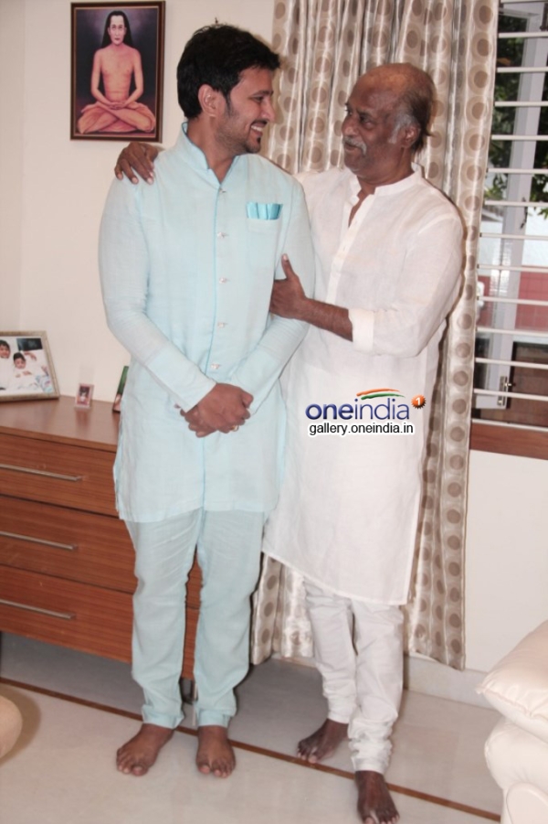 Rajinikanth blesses Telugu actor Raja Photos - FilmiBeat