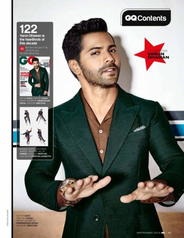 Varun Dhawan GQ India Magazine September 2015 Photos - FilmiBeat