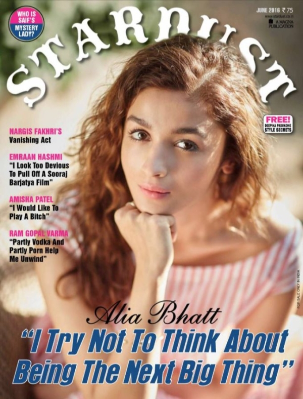 Alia Bhatt On Stardust Magazine June 2016 Photos - FilmiBeat