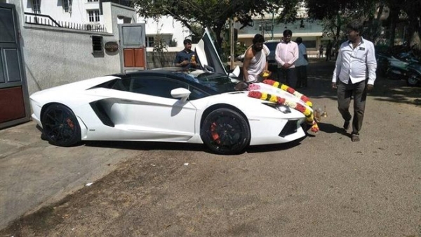 Challenging Star Darshan New Lamborghini Car Photos - FilmiBeat