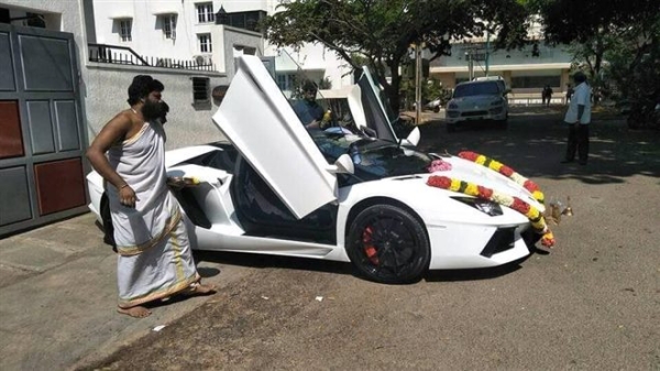 Challenging Star Darshan New Lamborghini Car Photos - FilmiBeat
