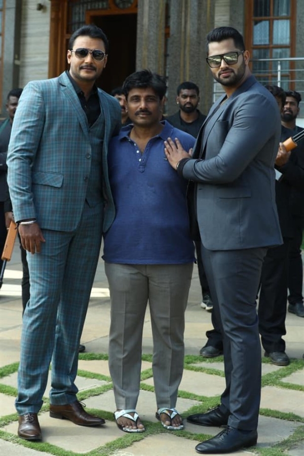 Actor Darshan in Amar movie shooting set Photos