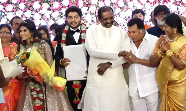 Indian comedian Mayilsamy Son Wedding Reception Photos