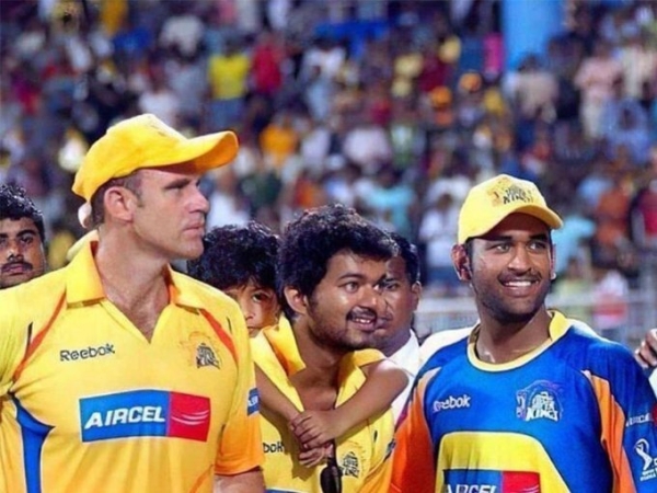 Former Indian Captain Dhoni Meets Thalapathy Vijay In Chennai Photos ...