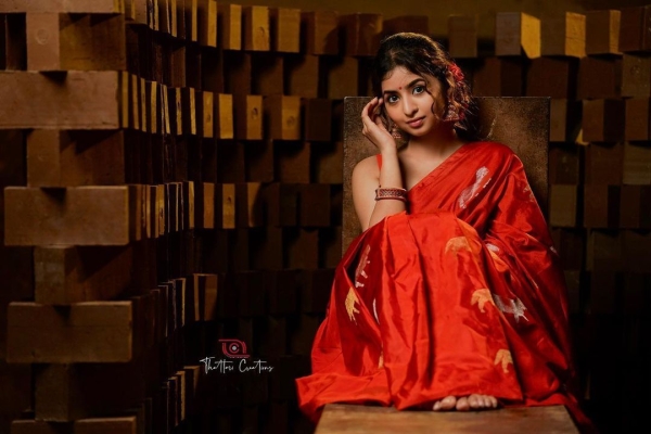 Mollywood Actress Navani Devanand's New Photoshoot in Red Saree ...