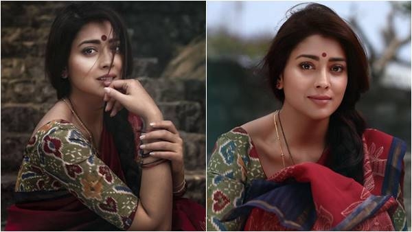 Pokkiri Raja Actress Shriya Saran New Simple And Cute Saree Look Viral ...