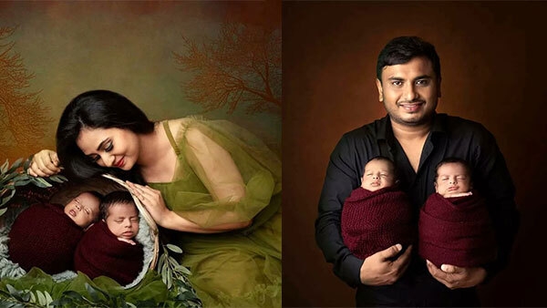 Actress Amulya Shares her Adorable Twin Children's Photos