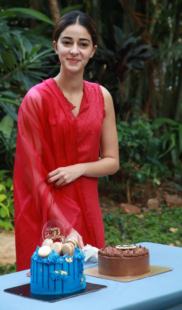 Ananya Panday celebrates her Birthday with media at her Residence in Bandra
