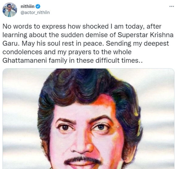 Krishna's Death : Celebs Pay Condolences to Legendary Actor In Social ...