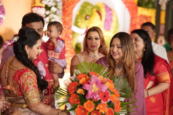 Shivanna, Darshan, Ganesh, Dhruva Sarja Grace Actress Amoolya & Jagadish Baby Naming Ceremony ...