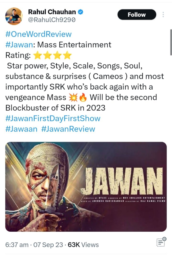 Jawan Twitter Review: Netizens Term Jawan A ‘Blockbuster’, Call It A ...