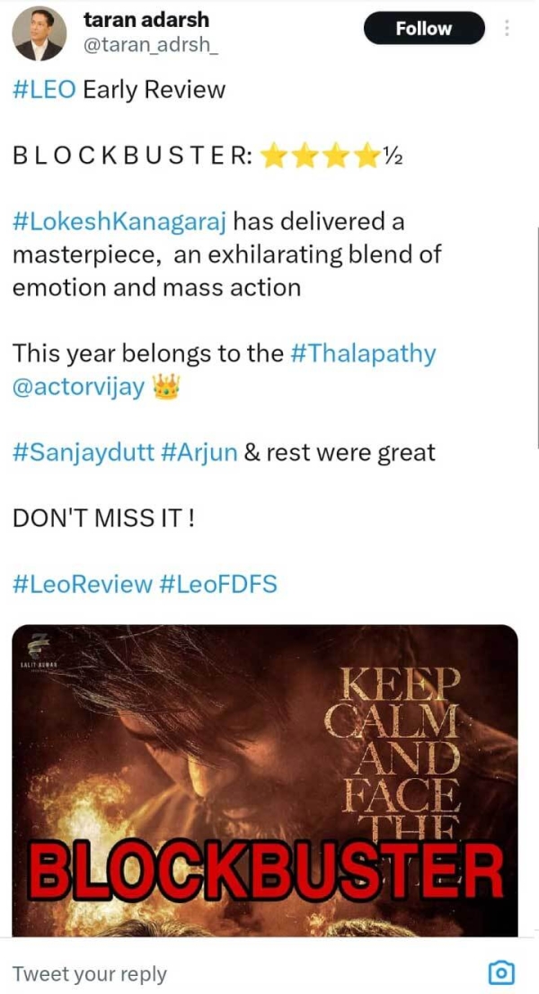 Leo Twitter Review| Leo Audience Reaction| Leo Review